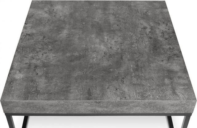 Tema Petra 30X30 Concrete Look Top Black Legs Coffee Table - Industrial ...