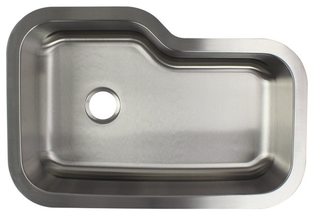 Transolid Meridian 33"x22 1/64"x9" Single Undermount SS Kitchen Sink ...