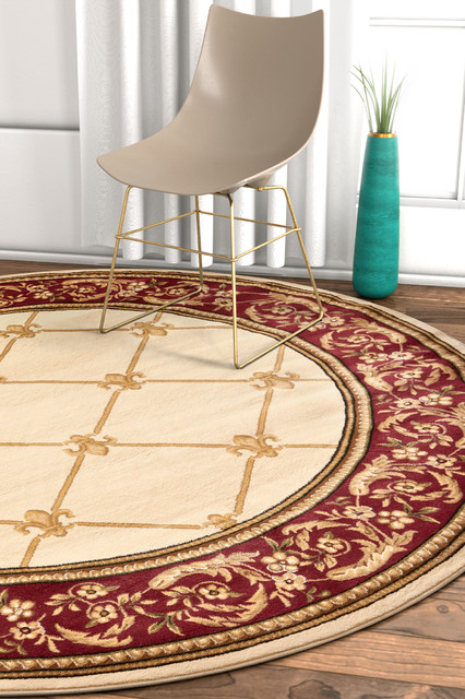 Well Woven Timeless Fleur De Lis Traditional Trellis Floral Border ...