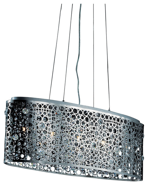 Elegant Lighting Soho Hanging Fixture, 32"x9.5"x11", Chrome ...
