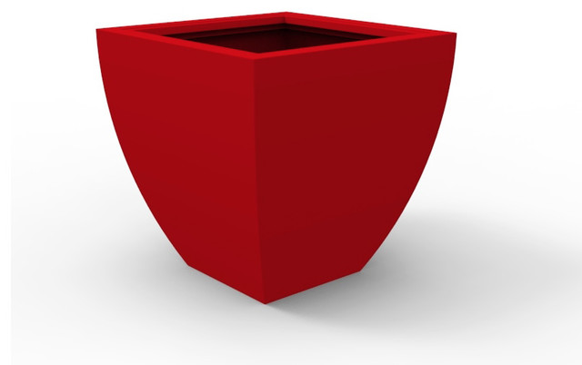 Large Monaco Planter, Red - Contemporary - Outdoor Pots And Planters