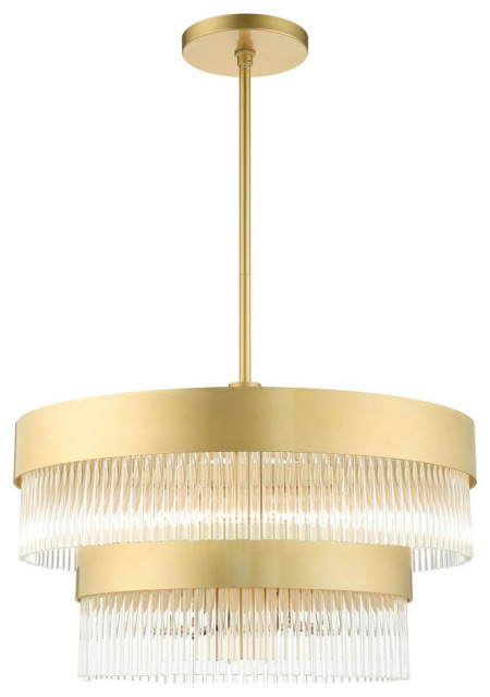 Modern Six Light Chandelier-Soft Gold Finish - Chandelier - 218-BEL ...