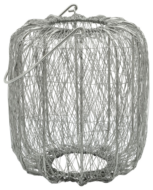 Metal, 10"h Wire Lantern, Silver - Contemporary - Candleholders - by ...
