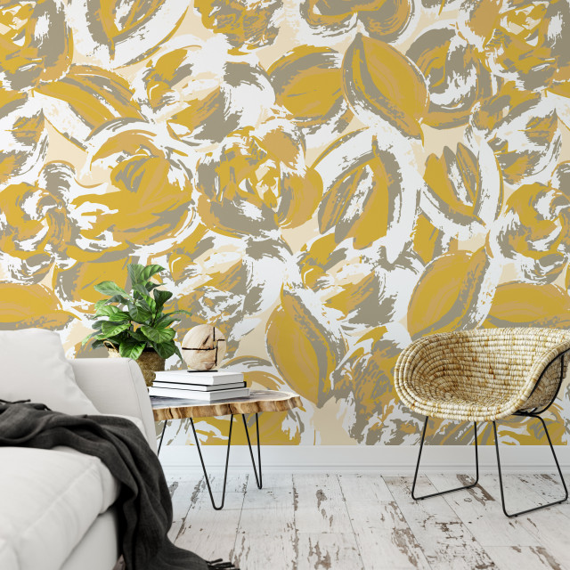 Brush Touches Ocra Wallpaper by Monor Designs, Sample 12"x8 ...