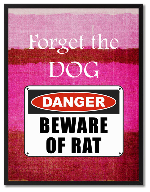 Beware Of Rat Danger Sign, Canvas, Picture Frame, 22"x29 ...
