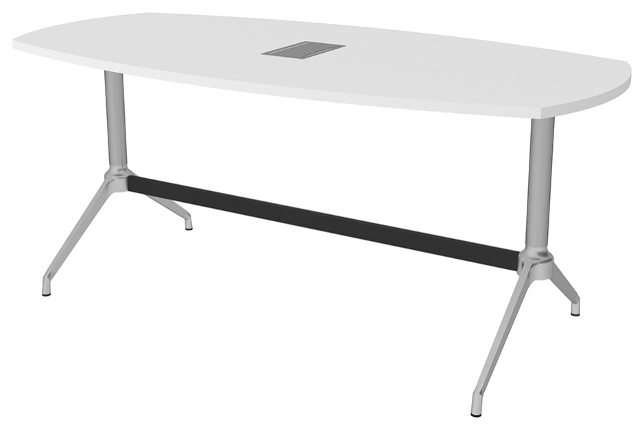 Small 6x3 Arc Boat Conference Table With Trestle Base Power And Data ...