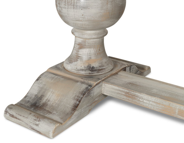 Small 81" Trestle Dining Table Gray Gloss Top - French Country - Dining ...