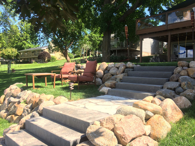 Bluestone Stairs & Boulder Walls - Eclectic - Minneapolis - by Stone ...