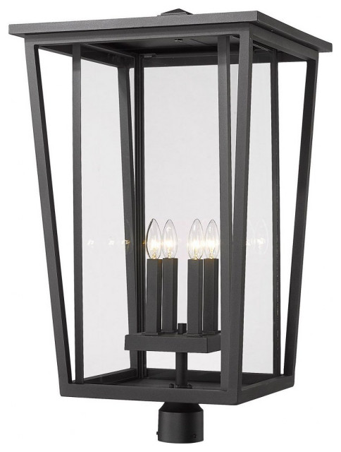 4 Light Outdoor Post Mounted Fixture In Craftsman Style-30.75 Inches ...
