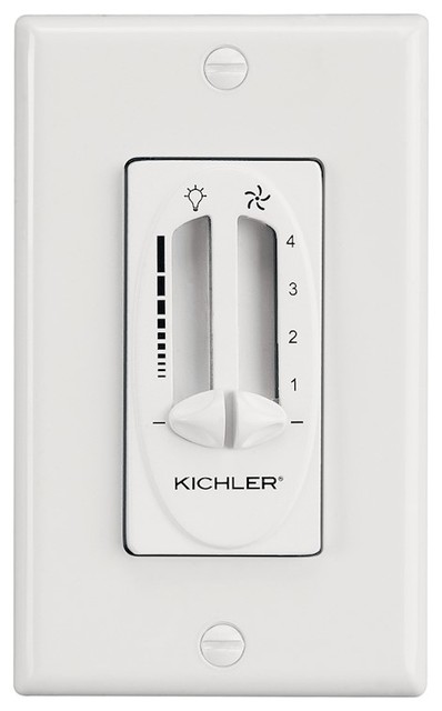 Fan 4 Speed-Light Dimmer, White - Transitional - Ceiling Fan ...