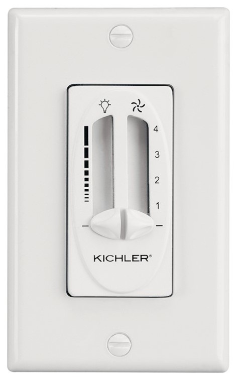 Fan 4 Speed-Light Dimmer, White - Transitional - Ceiling Fan ...