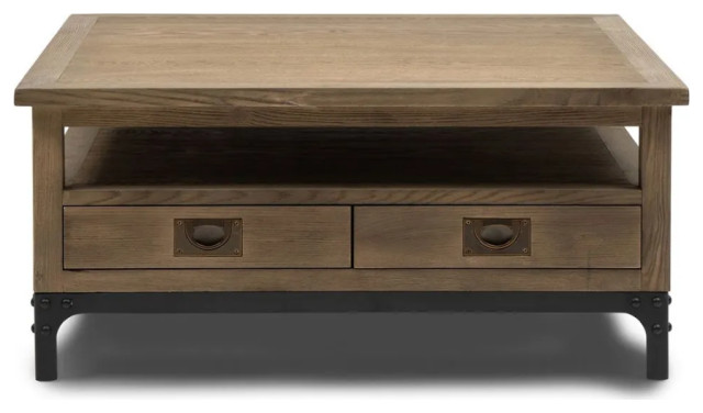 Wooden 4-Drawer Coffee Table | Rivièra Maison The Hoxton - Industrial ...