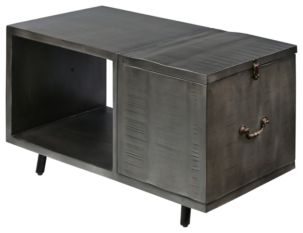 30 Inch Handcrafted Coffee Table With Hinged Lift Top Storage Open ...