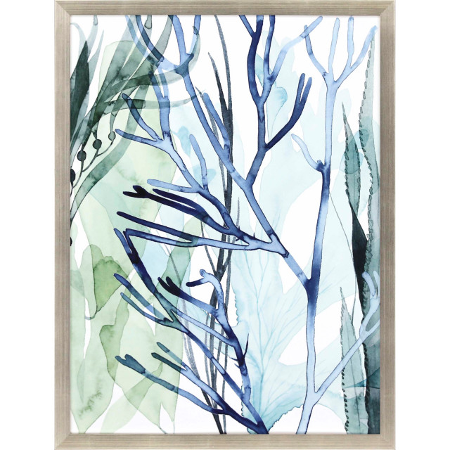 Sea Leaves II, Blue - Beach Style - Prints And Posters - by HedgeApple ...