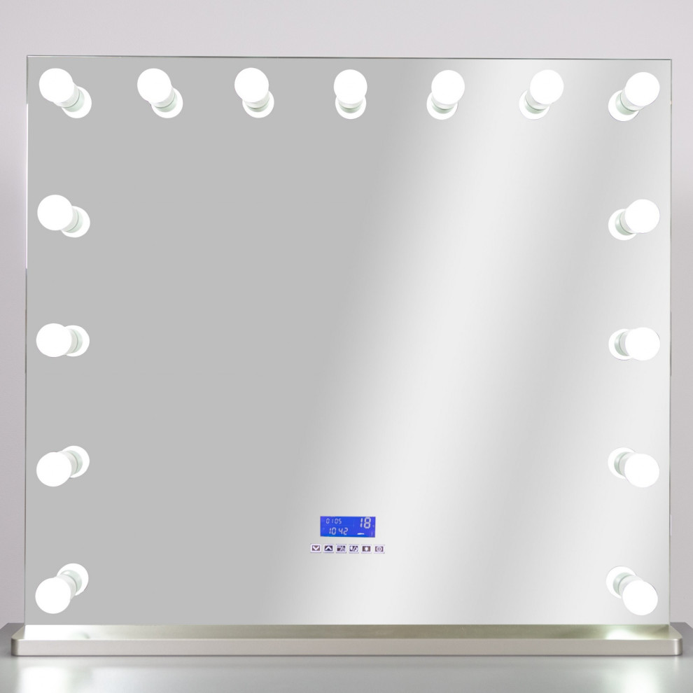 Hollywood USB Touchscreen Light Up Mirror, Gray Stand - Contemporary ...