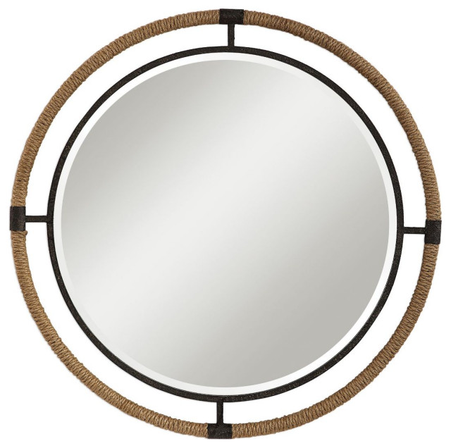 Uttermost Melville Coastal Round Mirror - Beach Style - Wall Mirrors ...