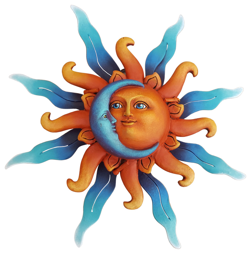 Airbrushed Sun Face Sm 9.5" - Contemporary - Outdoor Wall Art - by ...