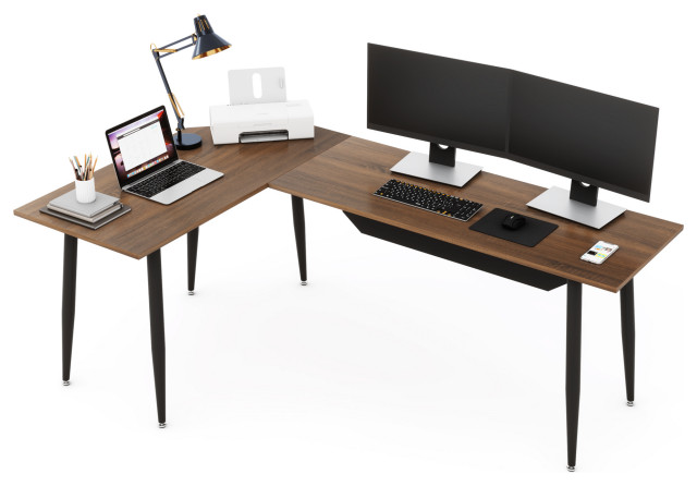 Tribesigns 69" L Shaped Desk Computer Writing Desk, Large Corner Desk ...