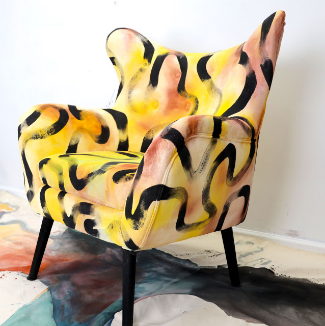 Hand painted accent chair, signature chair, upholstered chair , lounge ...