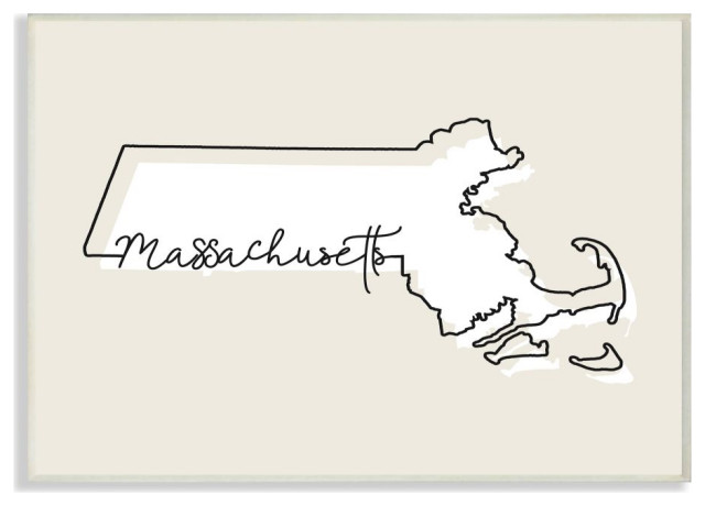 Massachusetts Home State Map Neutral Print Design, 16"x20", 12x18 ...
