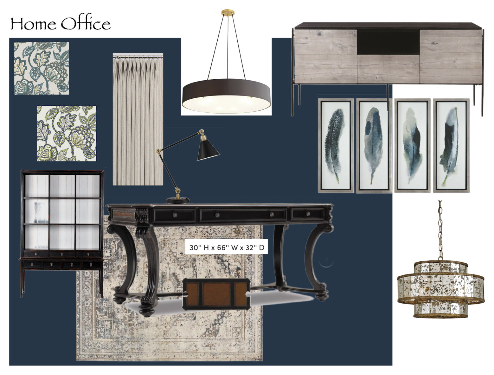 Online Mood Board Design - Transitional - Home Office - Charlotte - by ...