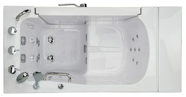 Hydro Massage Walk-In Bathtub,Right Outward Swing Door, 2" Dual Drain ...