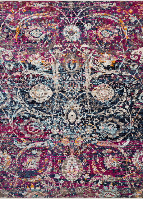 Loloi Silvia Sil-05 Midnight/Fuchsia By Justina Blakeney 2'6"x8'0" Rug ...