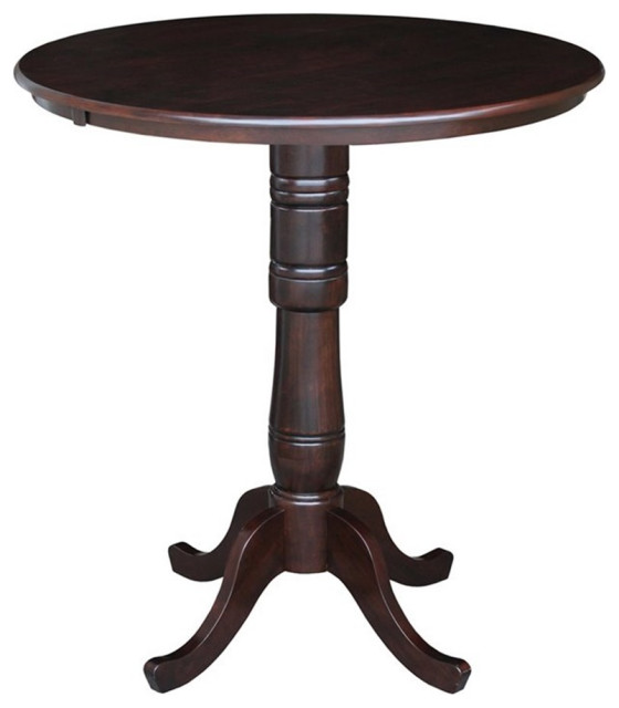 International Concepts 36" Round Table in Black and Soft Cherry ...