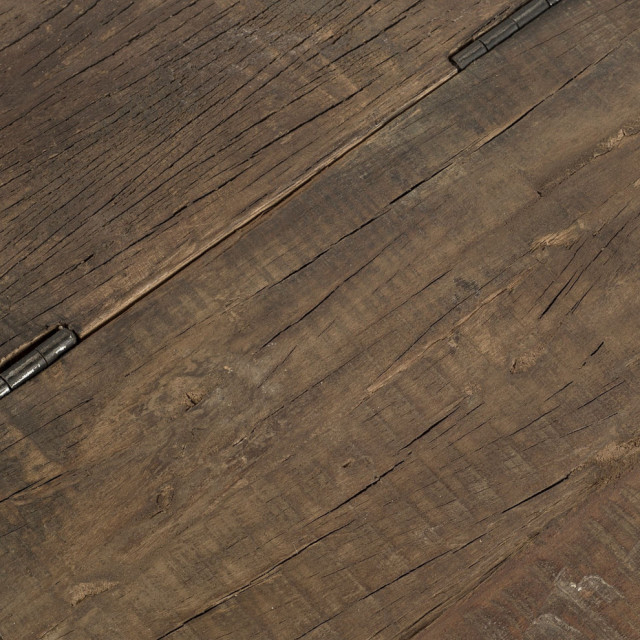 HomeRoots Black Metal and Natural Wood Hinged-Top Side Table, 19.3L x ...