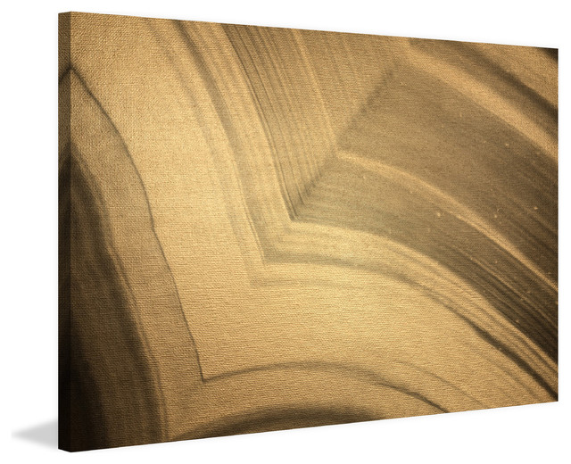 "Inner Fold" Painting Print on Gold Metallic Canvas, 36"x24 ...