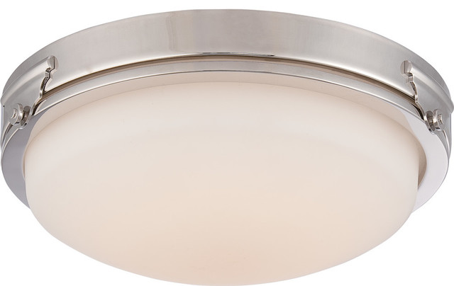 Crest LED Flush Fixture With Satin White Glass - Transitional - Flush ...