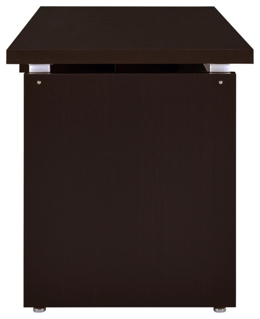 Pemberly Row Engineered Wood L-Shape Computer Desk Cappuccino ...