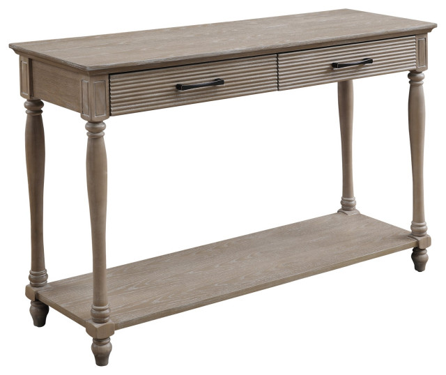 Classic Console Table, Carved Legs With Shelf & Patterned Drawers ...