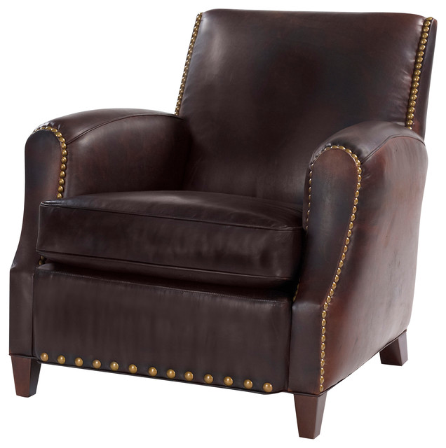 Simon Retro Leather Chair - Transitional - Armchairs And Accent Chairs ...