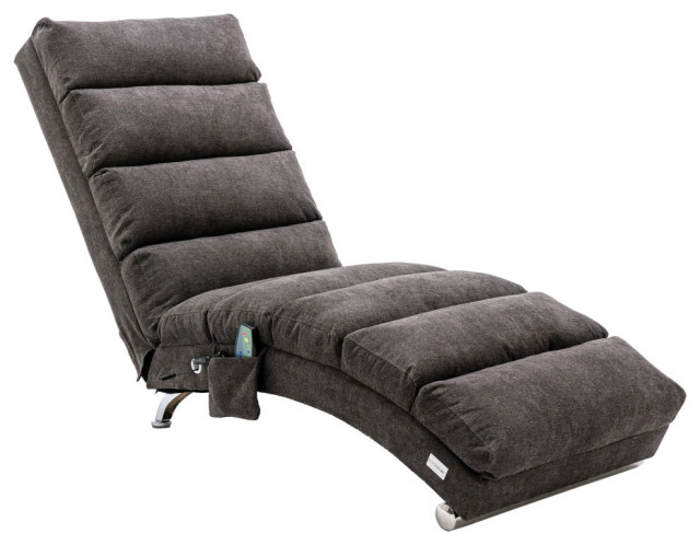 Linen Chaise Lounge Indoor Chair Modern Long Lounger - Contemporary ...