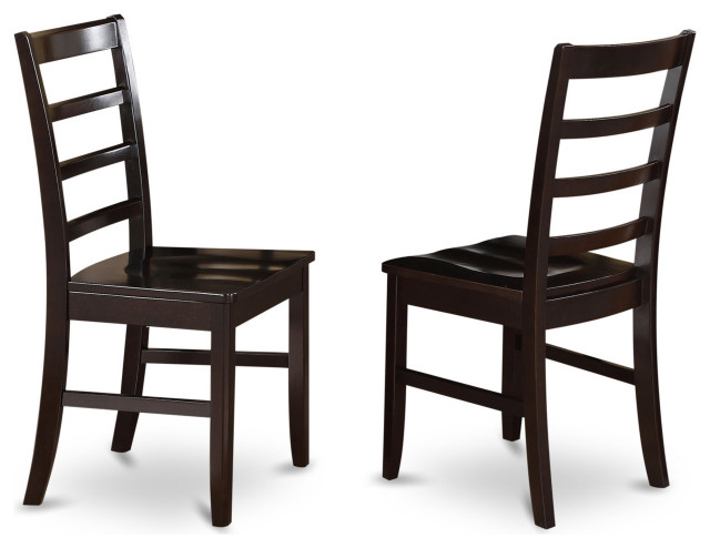 Parfait Chair For Dining Room With Cushion Seat, Black & Cherry, Set of ...