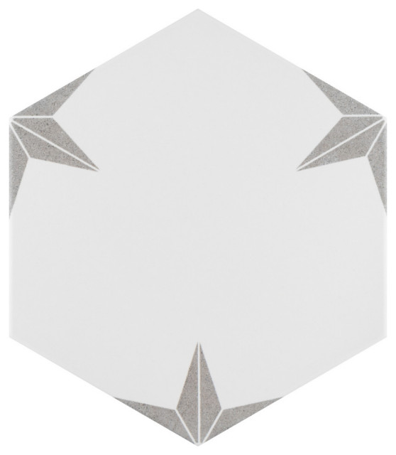 Stella Hex Silver Porcelain Floor and Wall Tile - Contemporary - Wall ...