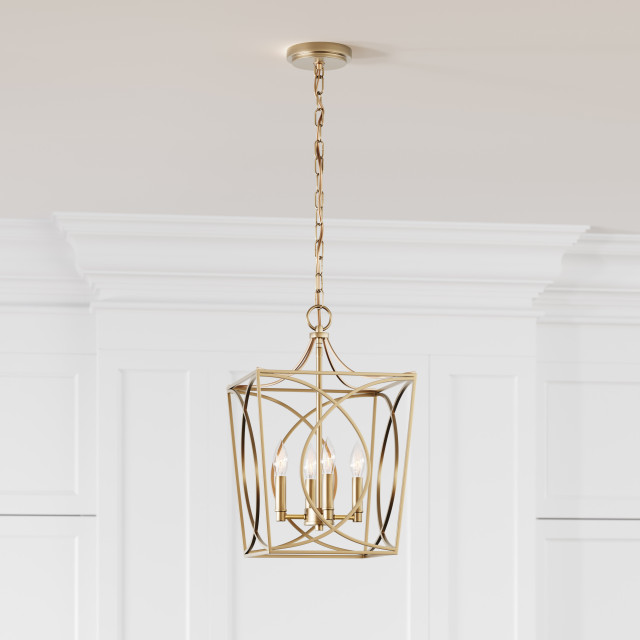 Tracy 4 Light 12" Painted Modern Gold Pendant - Transitional - Pendant ...