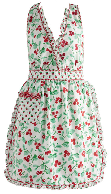 Cheri Cherry Vintage Apron - Farmhouse - Aprons - by Design Imports | Houzz
