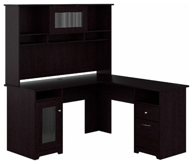Scranton & Co Modern Engineered Wood L Shaped Desk with Hutch in ...