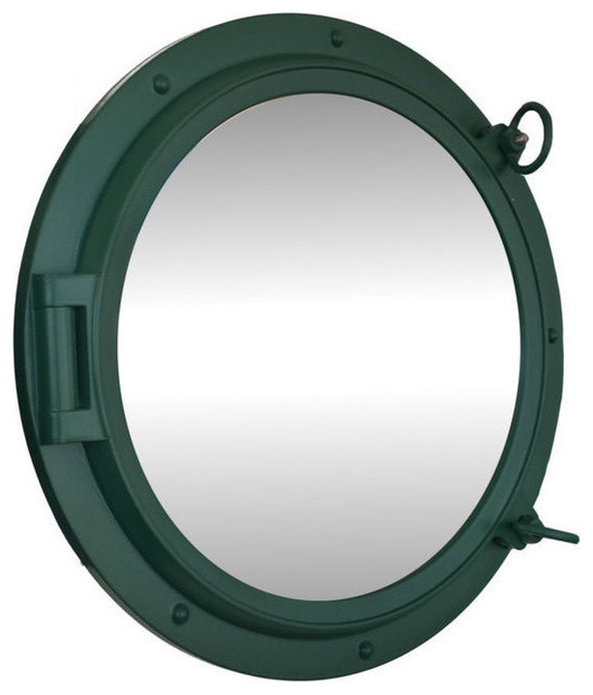 Seaworn Decorative Ship Porthole Mirror, Green, 24" - Beach Style ...