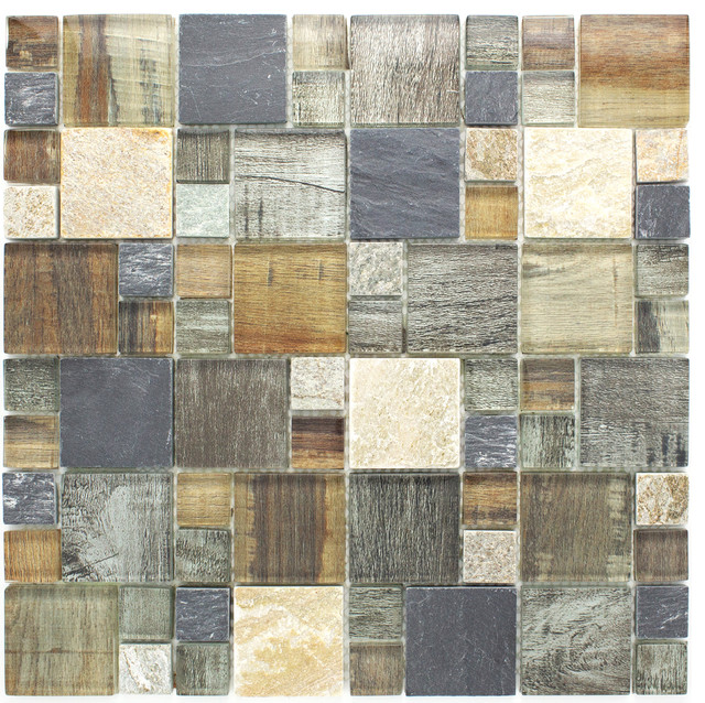 11.75"x11.75" Davies Mixed Mosaic Tile Sheet, Gray - Contemporary ...