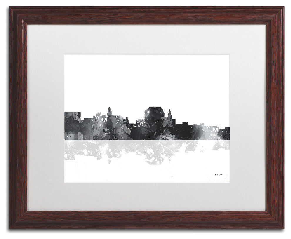 Marlene Watson 'Augusta Maine Skyline BG-1' Framed Art, 16"x20 ...
