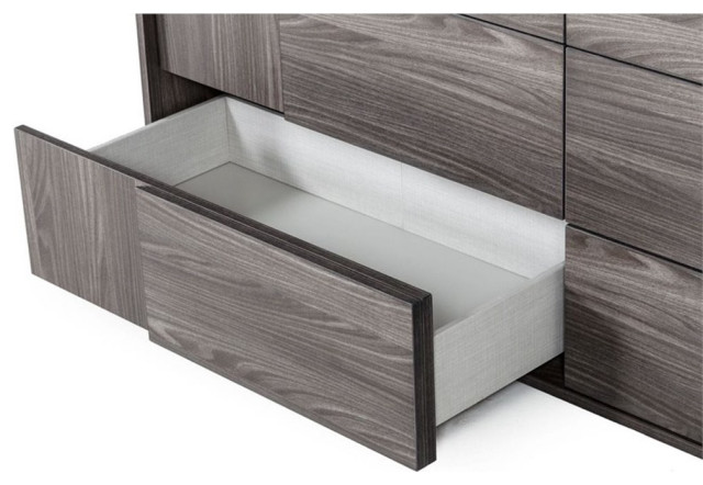 Modrest Asus 6-Drawer Self Closing Modern MDF Wood Dresser in Elm/Matte ...