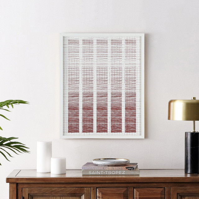 Safavieh Vanishing Point, 16 X 20 Inch, Red/Ivory, Framed Wall Art, #N ...