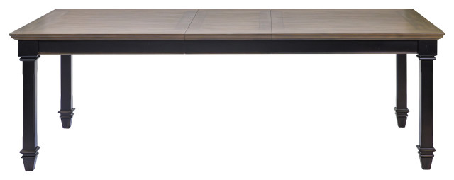 Traditional Wood Kitchen Extension Dining Table, Black - Traditional ...
