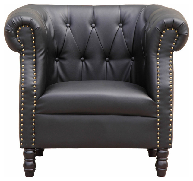 Modern Classics Chester Chair, Black, 31"H x 36"W x 30"D - Traditional ...