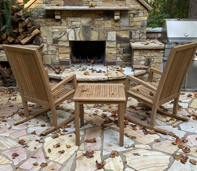 Royal Teak High Back Rocking Chair, Natural - Transitional - Outdoor ...