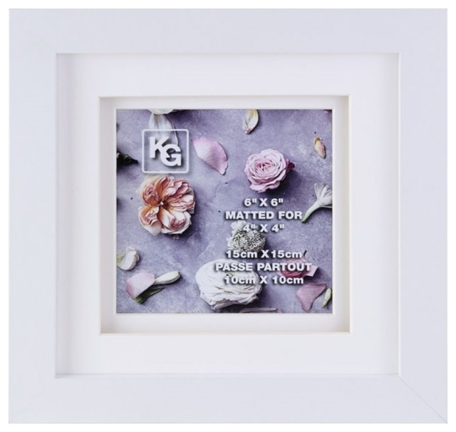 Pemberly Row Contemporary Morgan Frame 6" x 6" White Engineered Wood ...