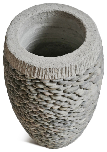 Pebble Stack Planter, Small - Beach Style - Outdoor Pots And Planters ...